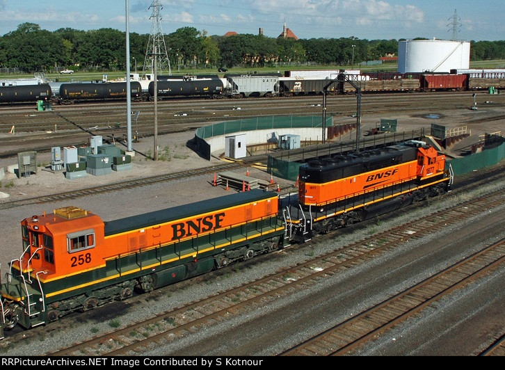 BNSF SD9 slug at Northtown in Mpls MN 2011 on the hump.